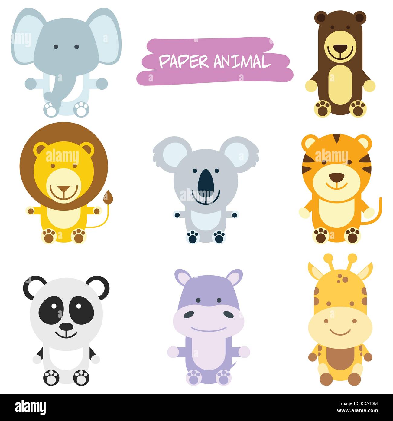 A vector illustration of Wild Animals Cartoon Stock Vector Image & Art ...