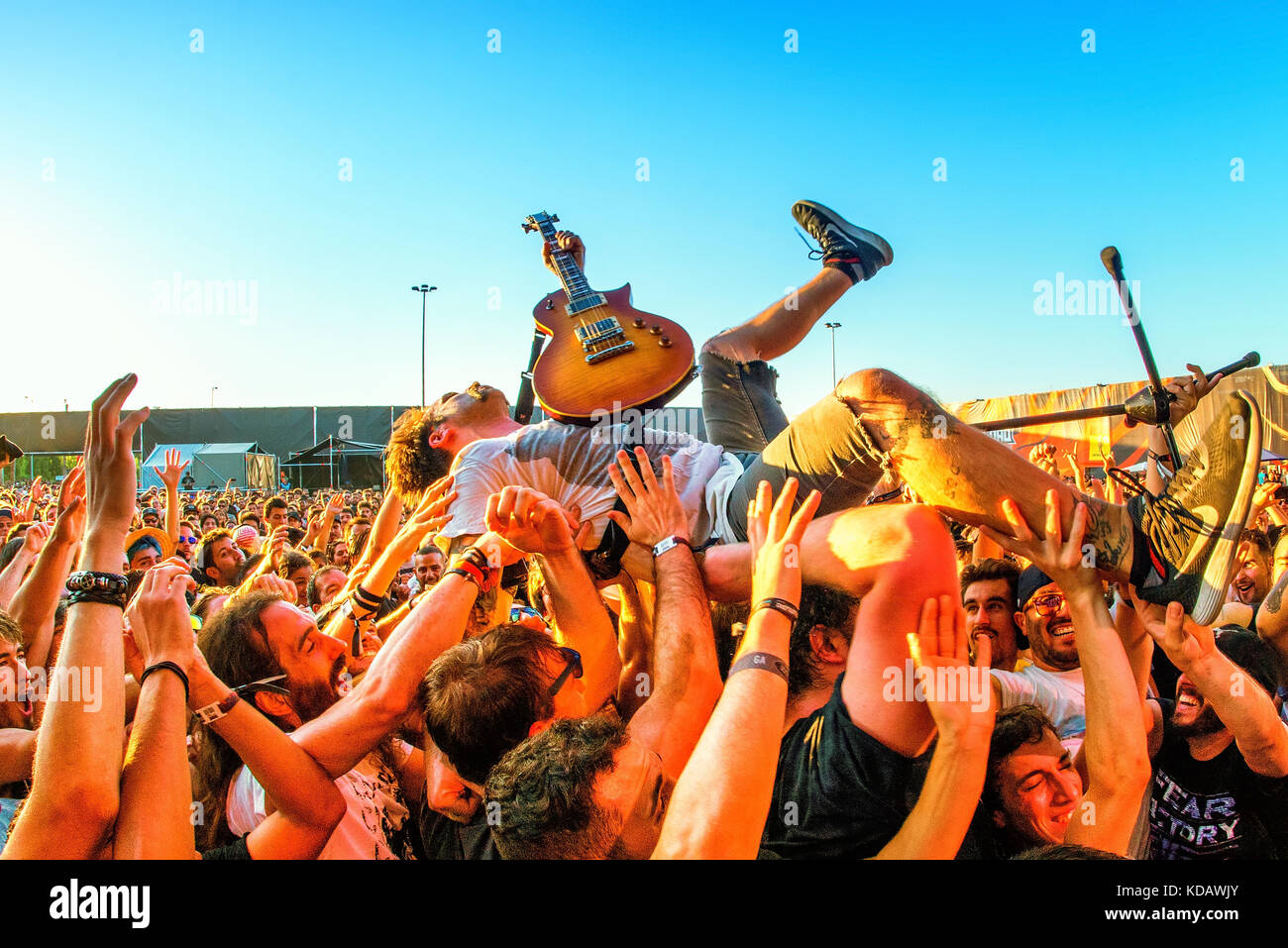 Heavy metal concert above stage hi-res stock photography and images - Alamy