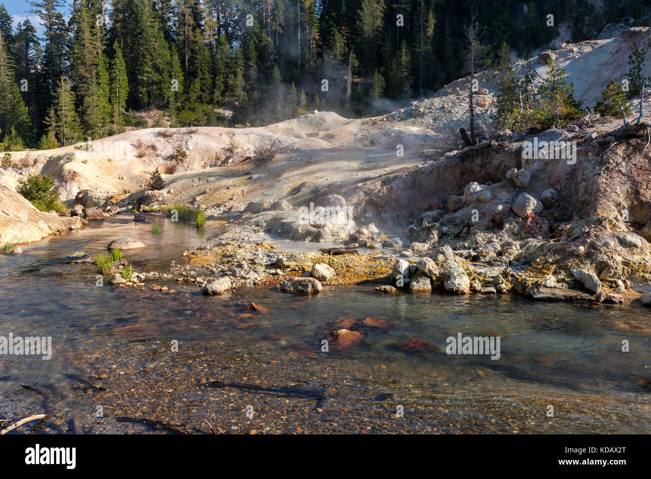 Hot Springs Creek flows through the Devils Kitchen area of Lassen ...