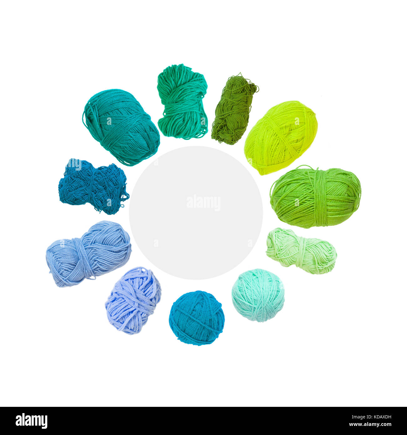 Wool yarns of different colors. Isolated Stock Photo - Alamy
