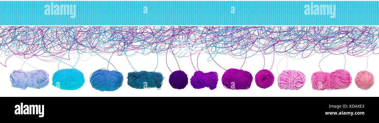 Wool yarns of different colors. Isolated Stock Photo - Alamy