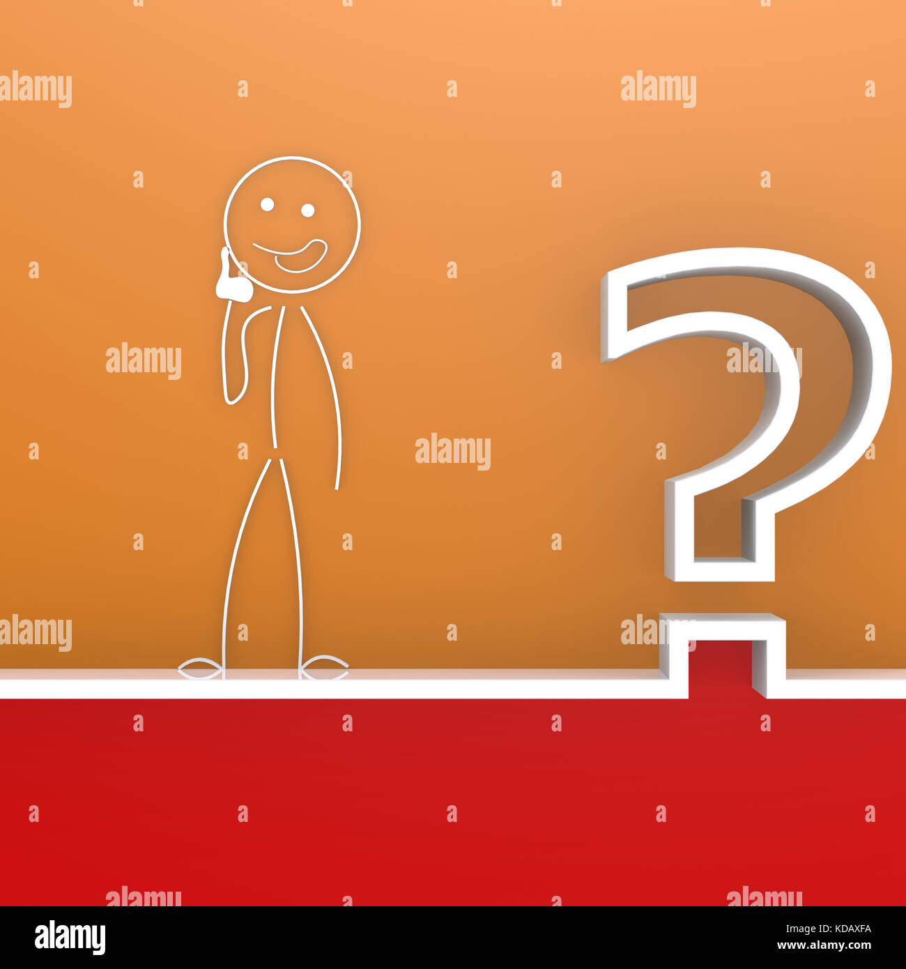Question mark with curious puppet image with hi-res rendered artwork ...