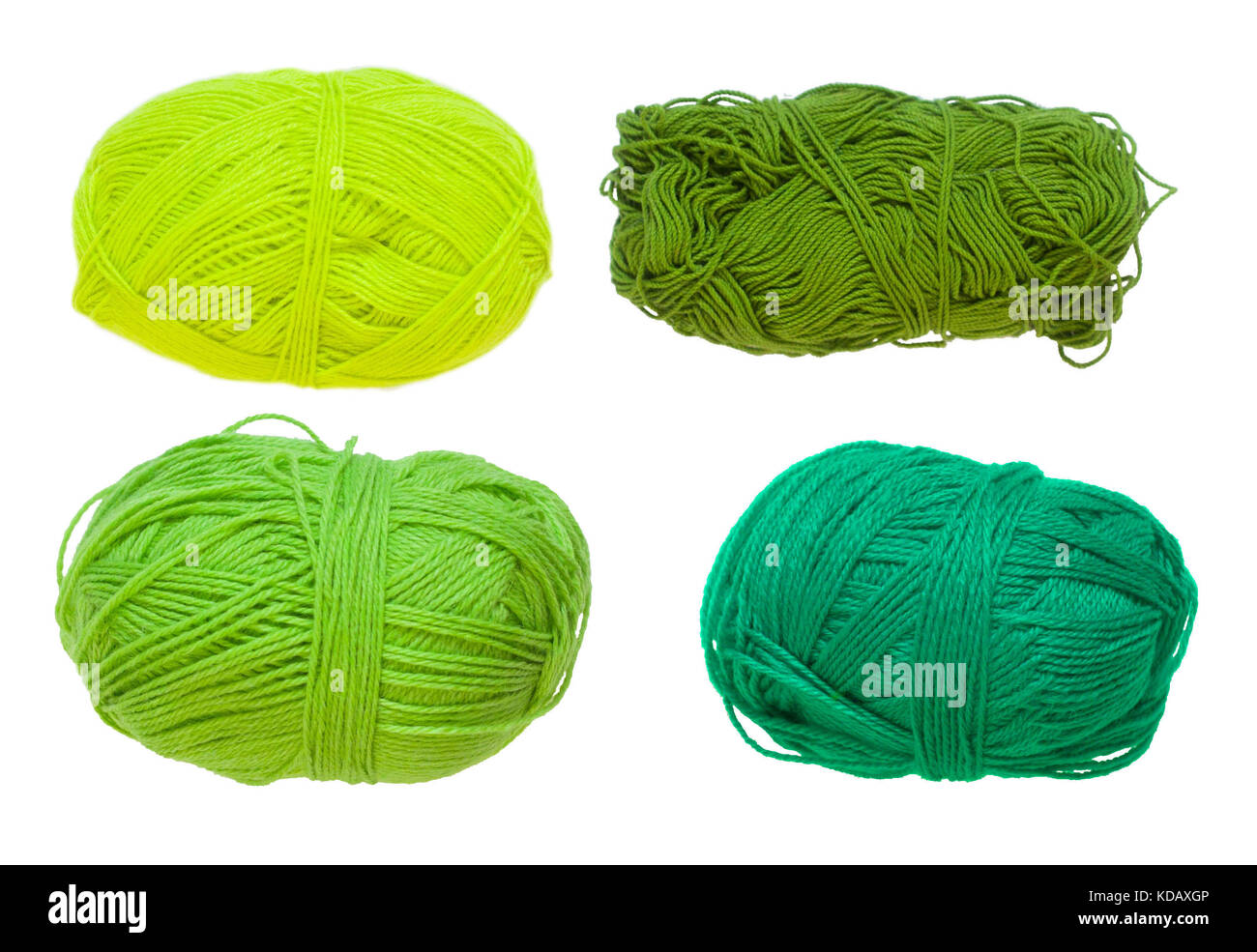 Wool yarns of different colors. Isolated Stock Photo - Alamy