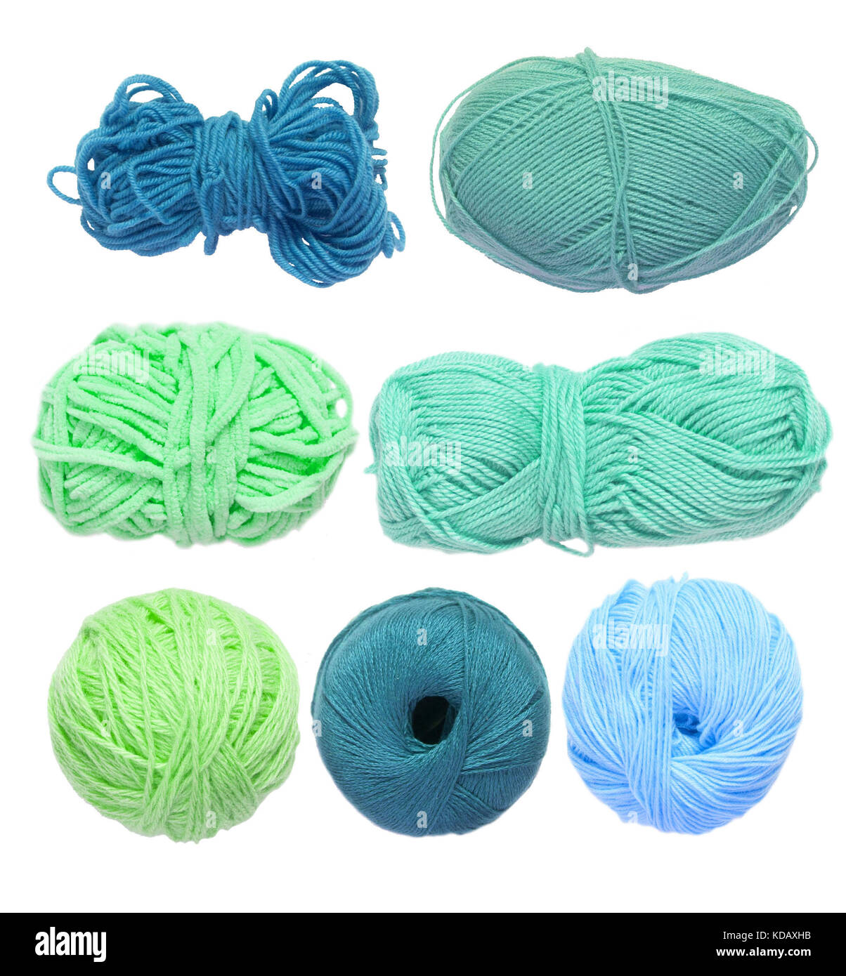 Colored balls of yarn. View from above. Rainbow colors. Yarn for ...