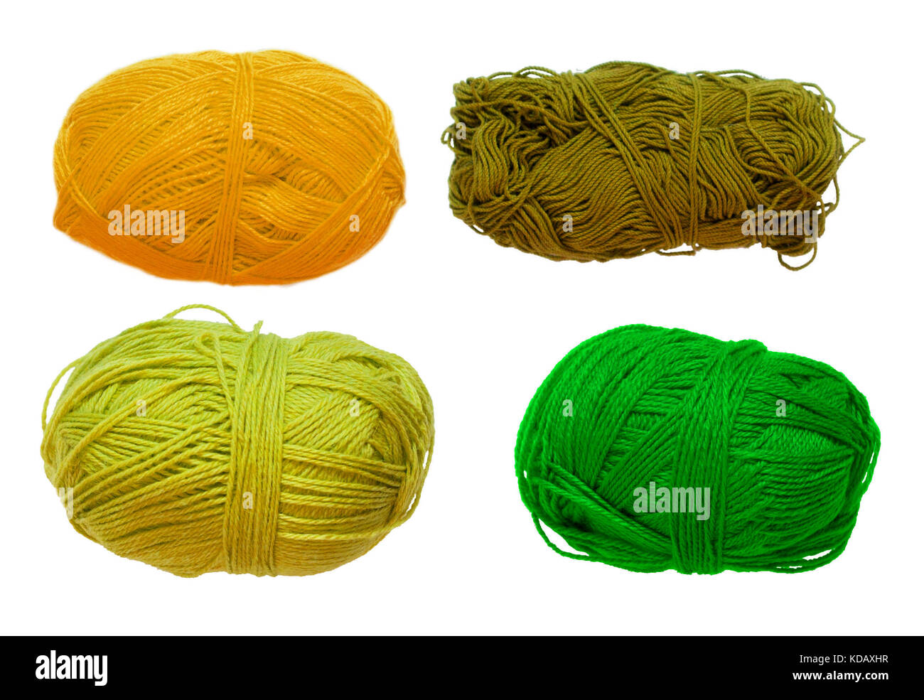 Colored balls of yarn. View from above. Rainbow colors. Yarn for ...