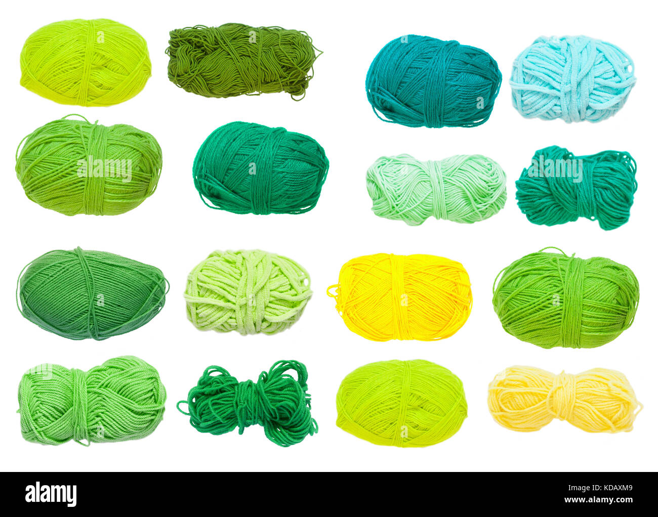 Colored balls of yarn. View from above. Rainbow colors. Yarn for ...