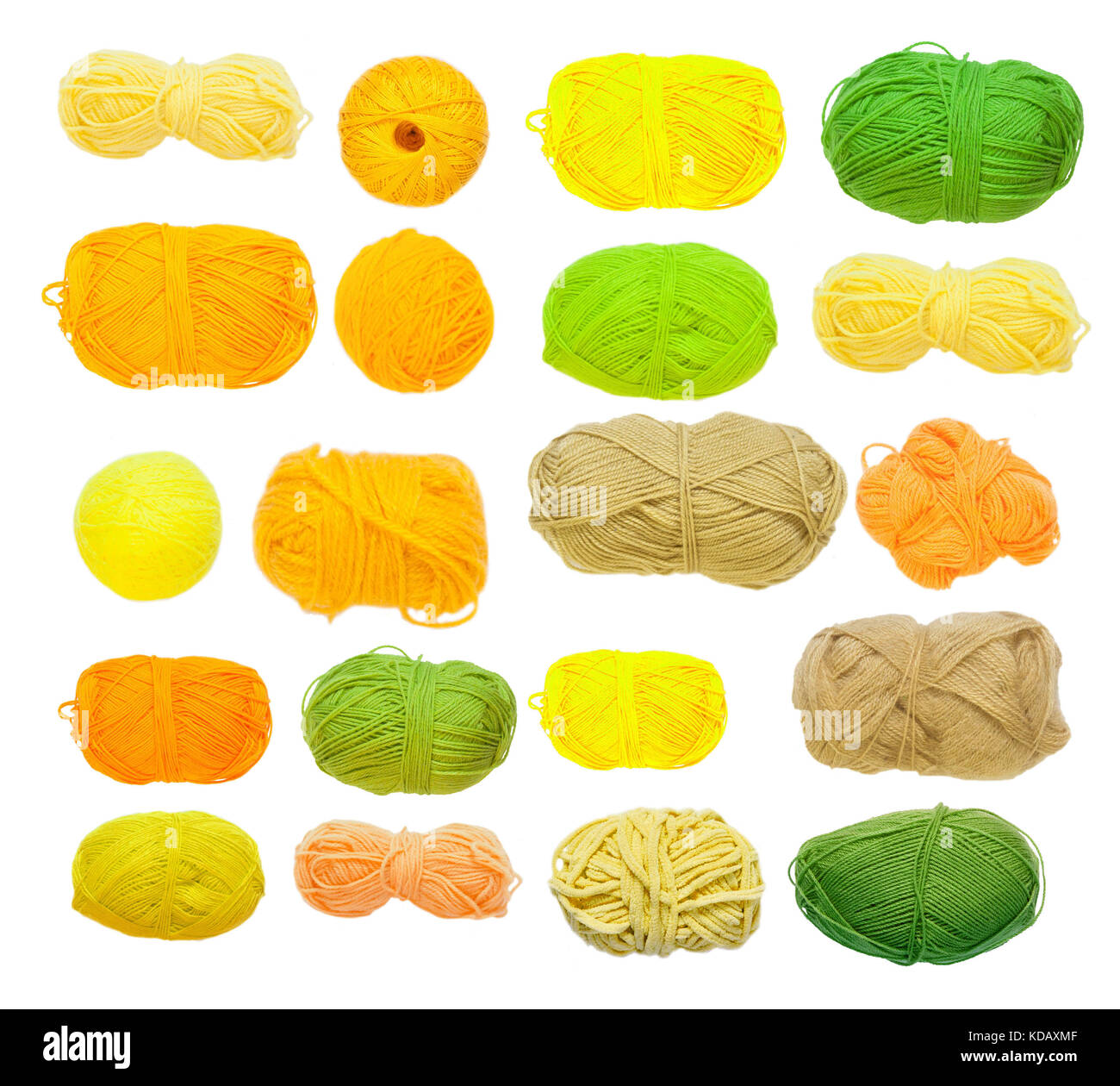 Colored balls of yarn. View from above. Rainbow colors. Yarn for ...