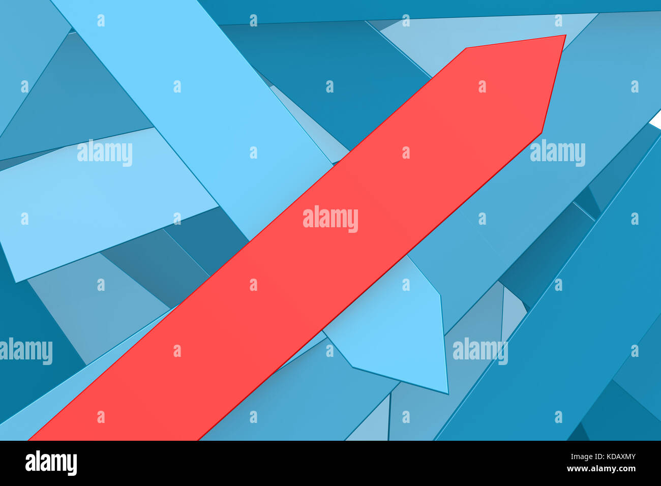 Group of blue arrows and red arrow pointing upward image with hi-res ...