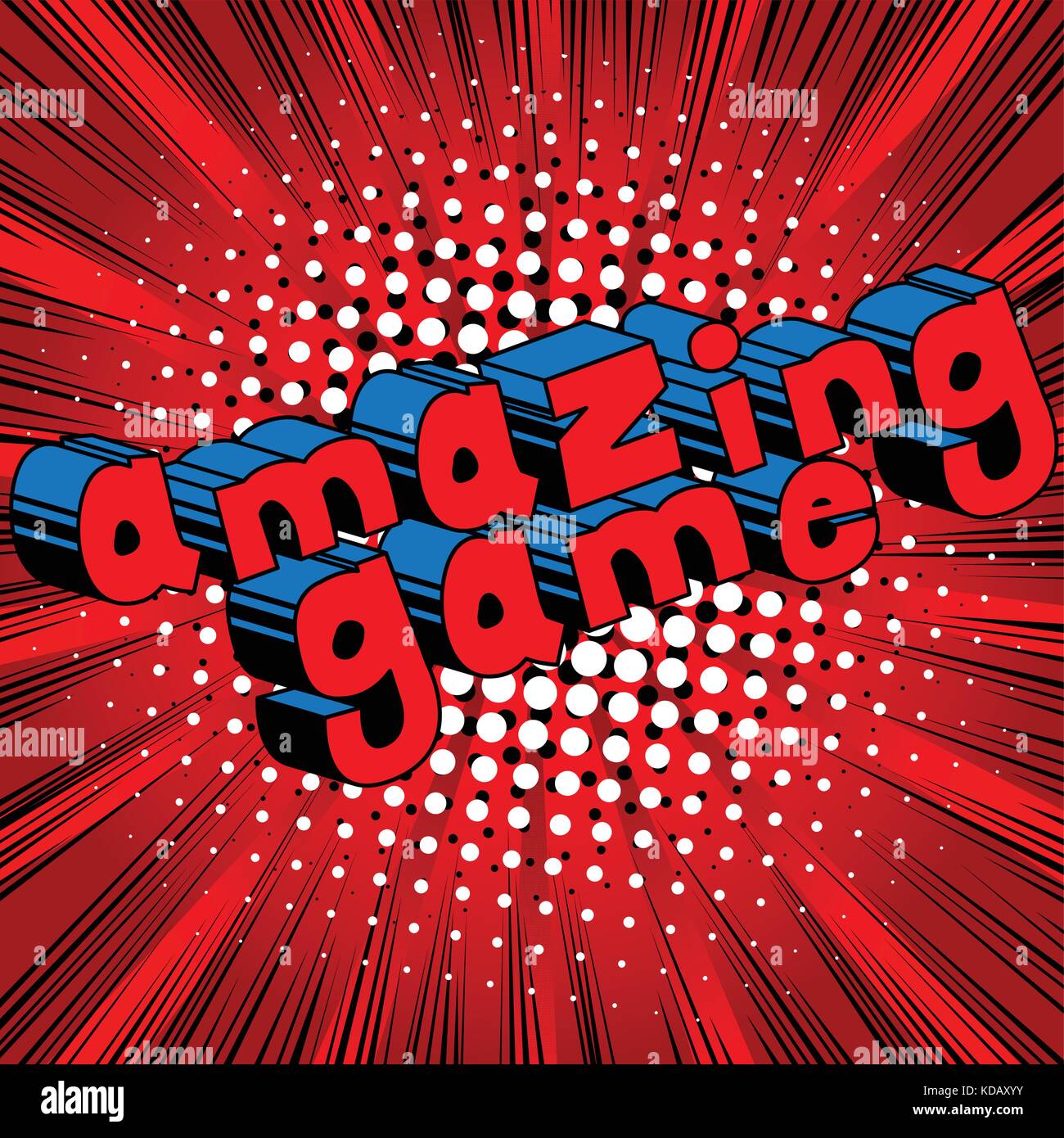 Amazing Game - Comic book style word on abstract background Stock ...