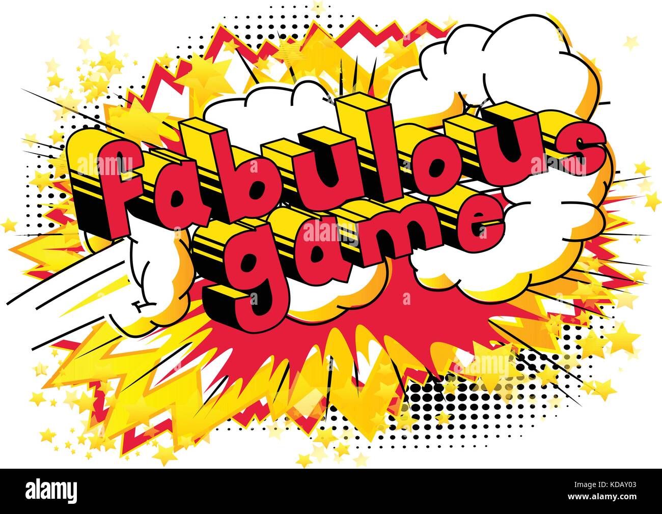 Fabulous Game - Comic book style word on abstract background Stock ...