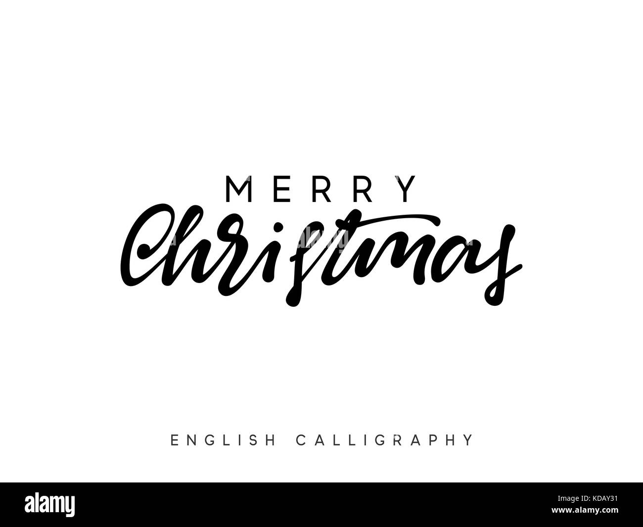 Text Merry Christmas. Xmas hand drawn calligraphy lettering Stock ...