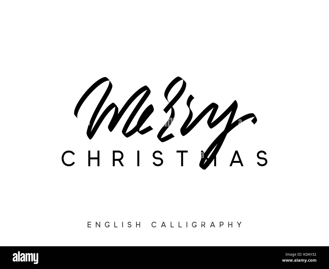 Text Merry Christmas. Xmas hand drawn calligraphy lettering Stock ...