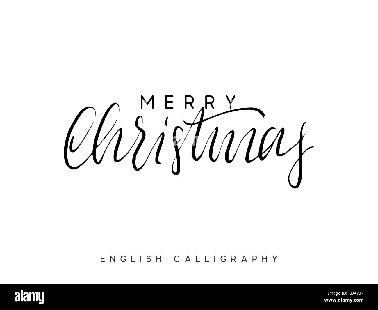 Text Merry Christmas. Xmas hand drawn calligraphy lettering Stock ...