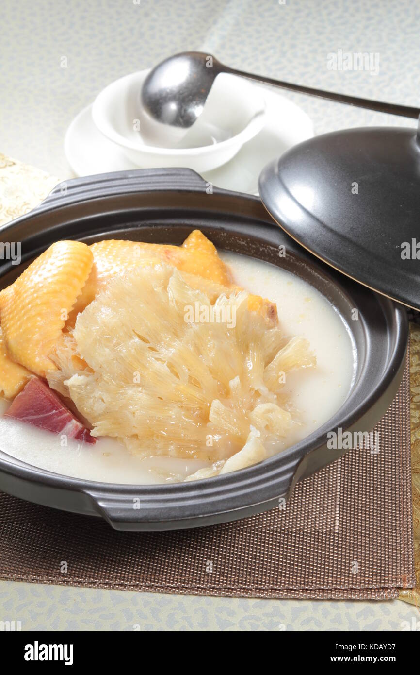 chinese chicken or seafood broth Stock Photo - Alamy