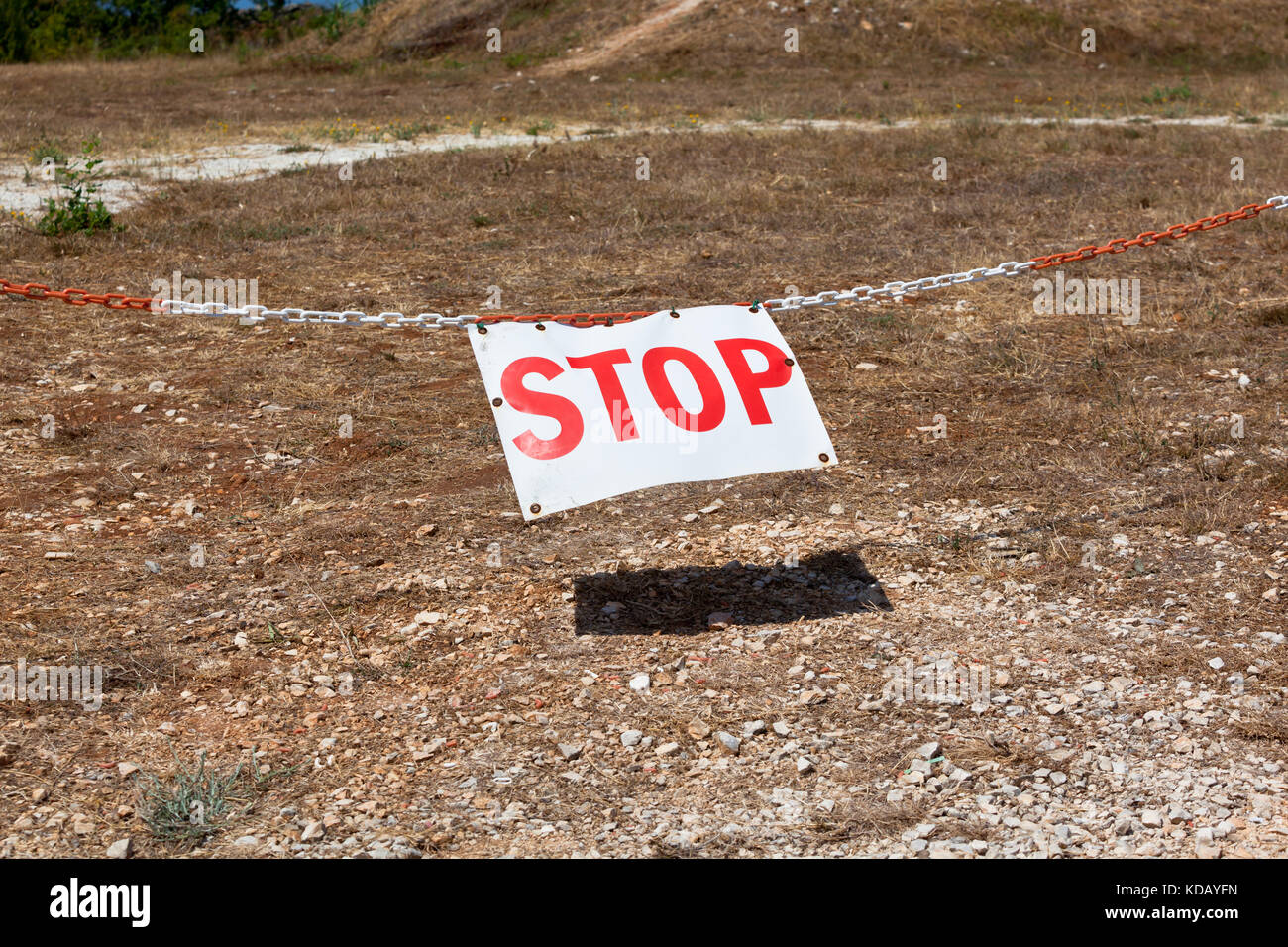Stop sign restricting entry. Horizontal shot Stock Photo - Alamy