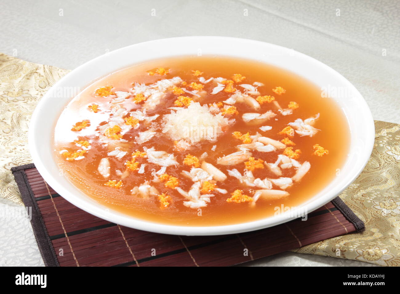 chinese chicken or seafood broth Stock Photo - Alamy
