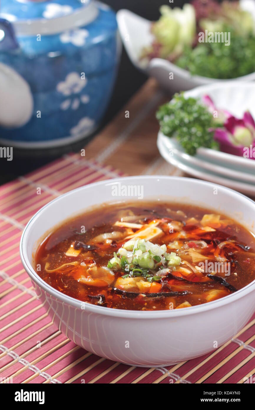chinese chicken or seafood broth Stock Photo - Alamy