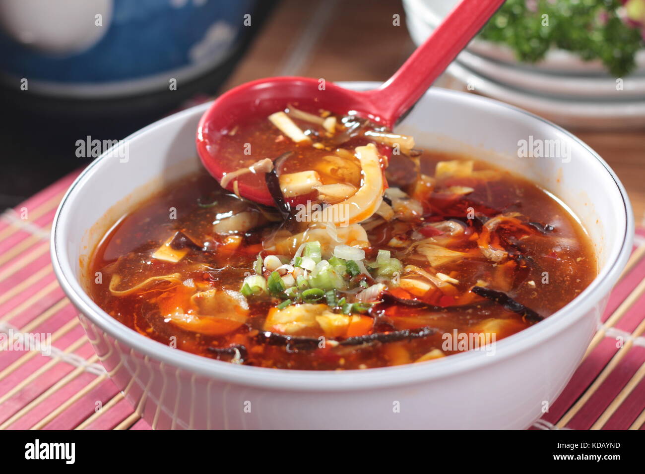 chinese chicken or seafood broth Stock Photo - Alamy