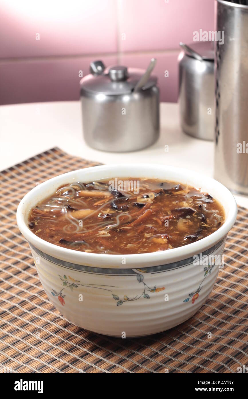chinese chicken or seafood broth Stock Photo - Alamy