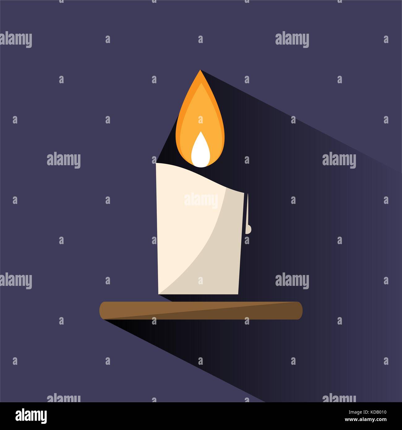 Wax candle color icon with shade on dark background. Vector ...