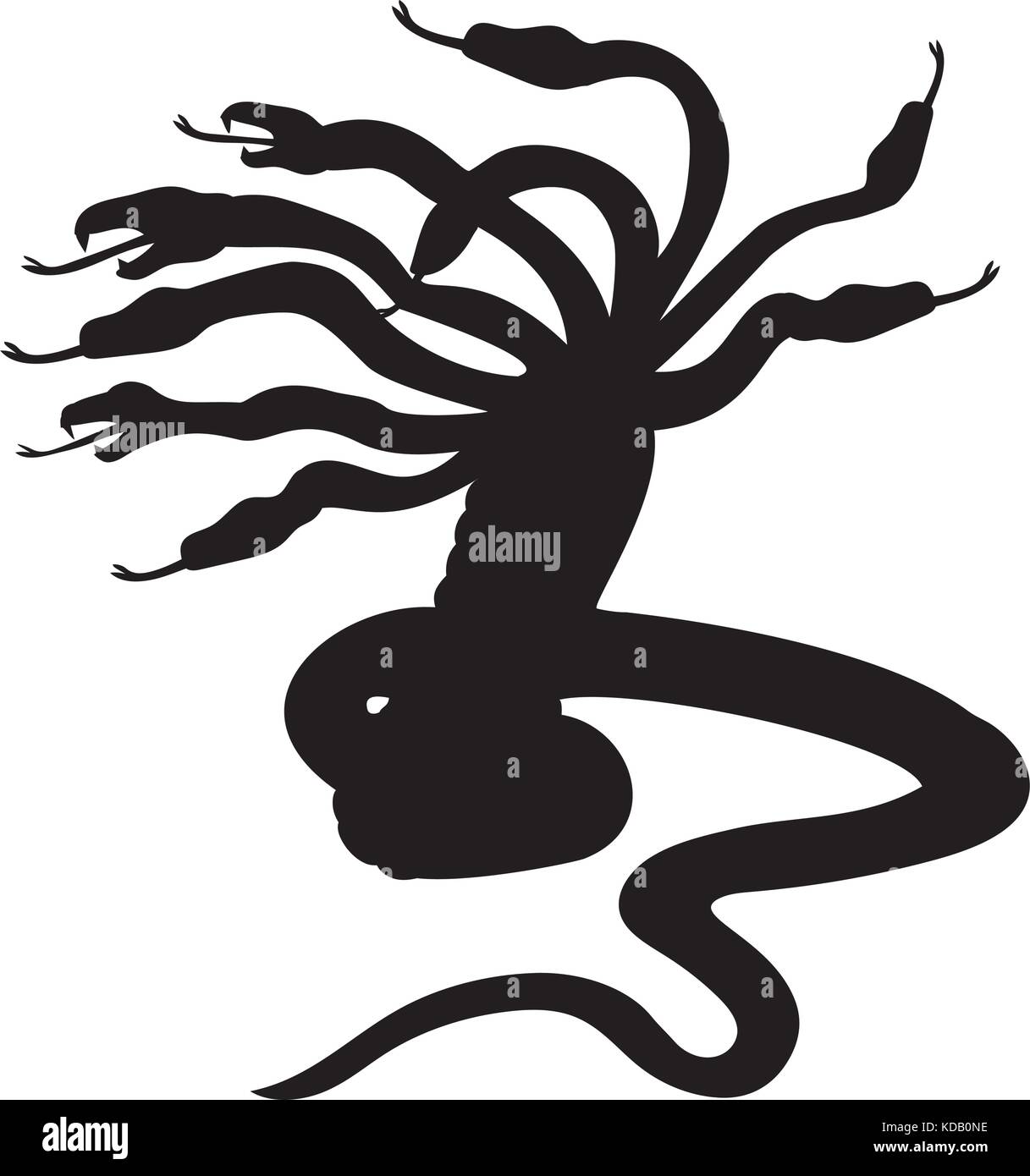 Hydra silhouette ancient mythology fantasy. Vector illustration Stock ...