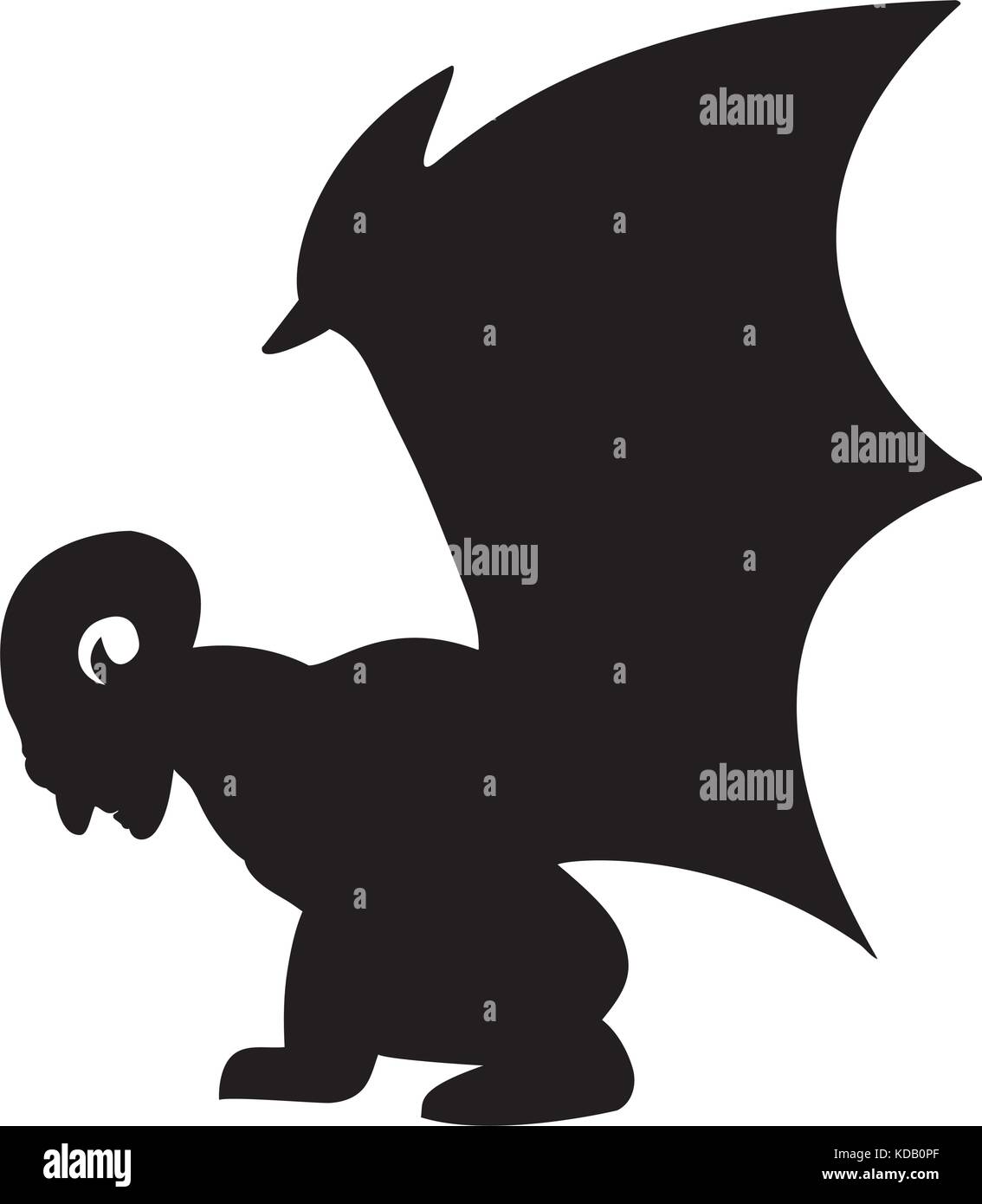 Gargoyle silhouette ancient traditional symbol. Vector illustration ...