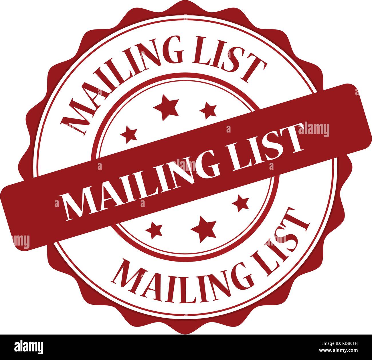 Mailing list red stamp illustration Stock Vector Image & Art - Alamy