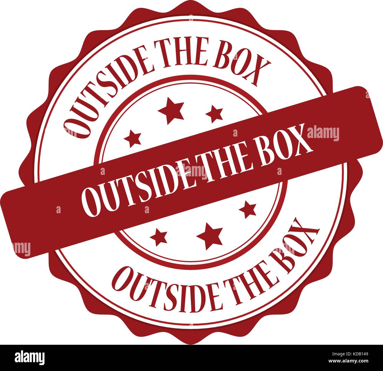 Outside the box red stamp illustration Stock Vector Image & Art - Alamy