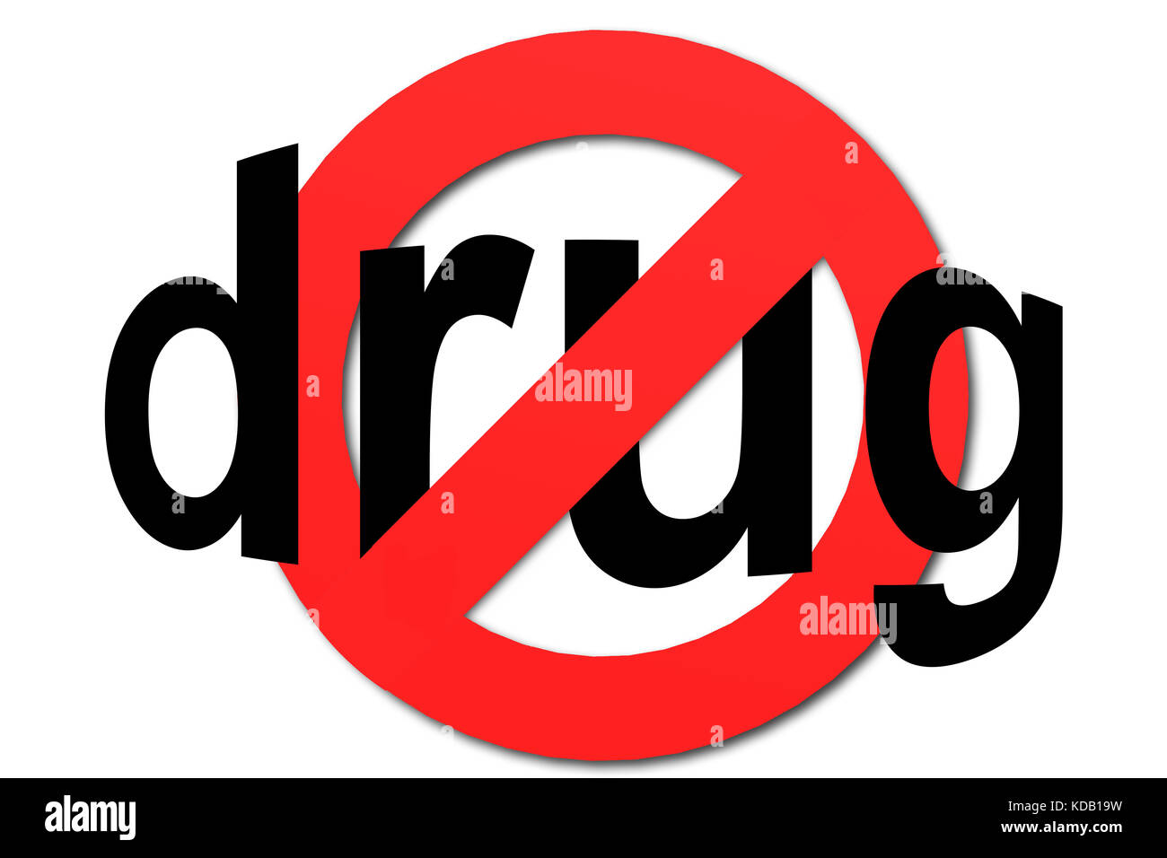 Stop drug sign in red with white background, 3D rendering Stock Photo ...