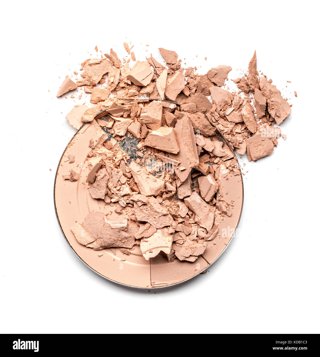 Make up crushed powder on white background Stock Photo - Alamy