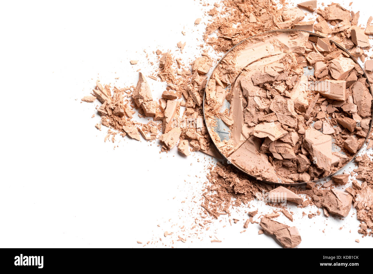 Make up crushed powder on white background Stock Photo - Alamy