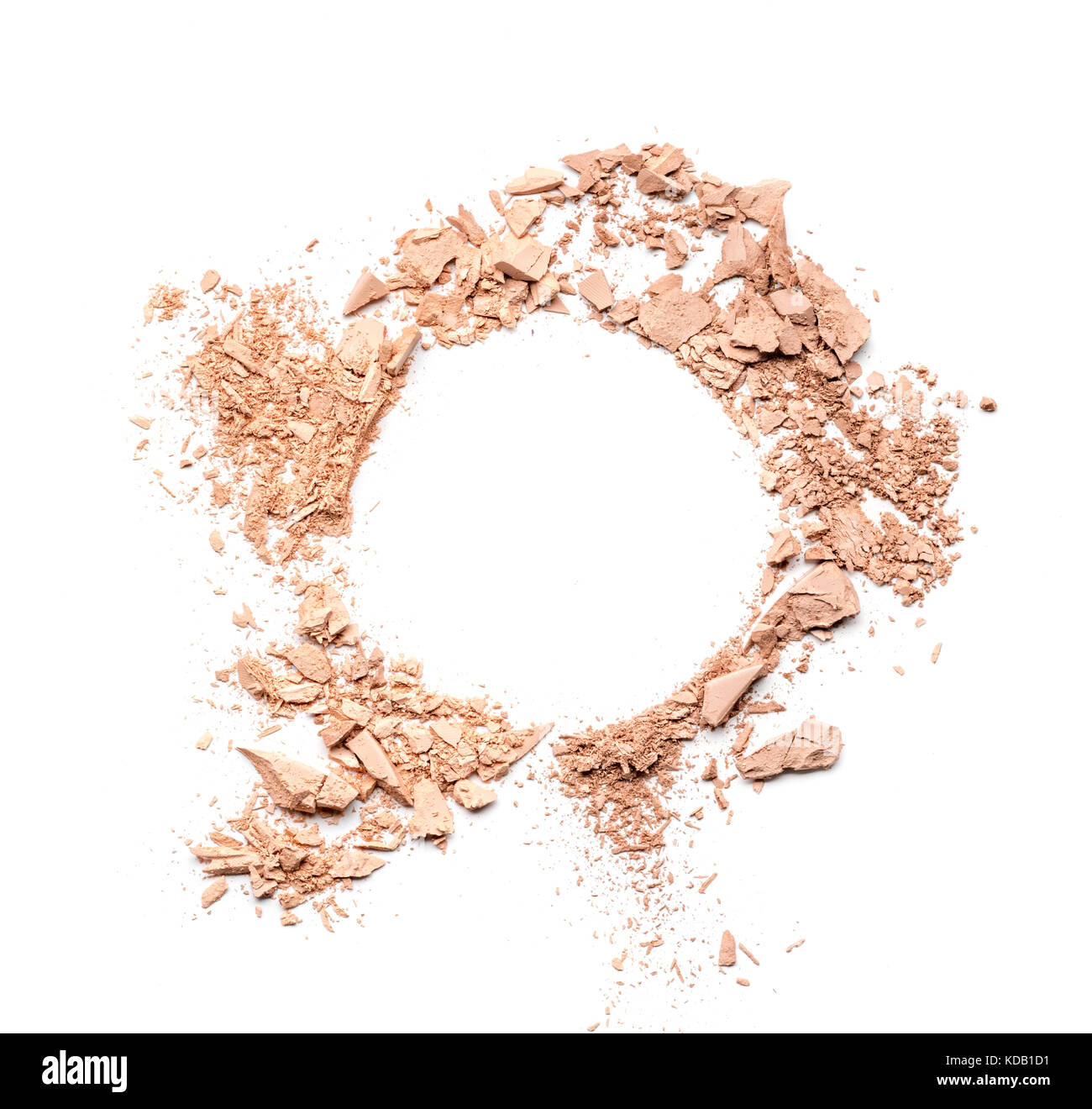 Make up crushed powder on white background Stock Photo - Alamy