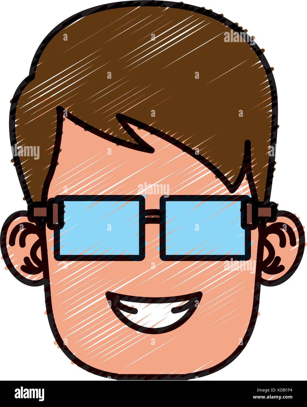 Boy with glasses cartoon Stock Vector Image & Art - Alamy