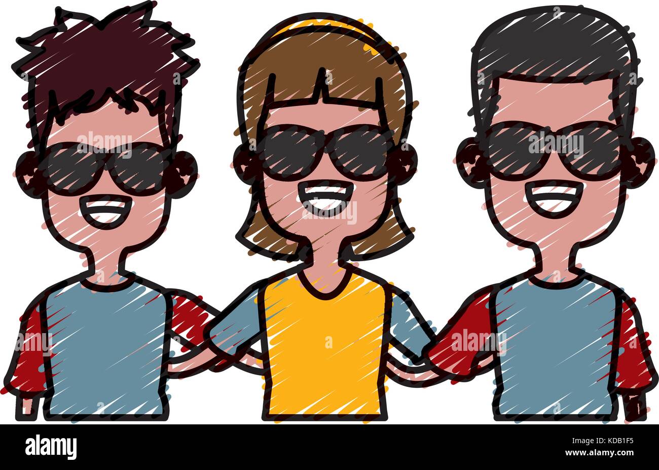 Cute kids friends cartoon Stock Vector Image & Art - Alamy