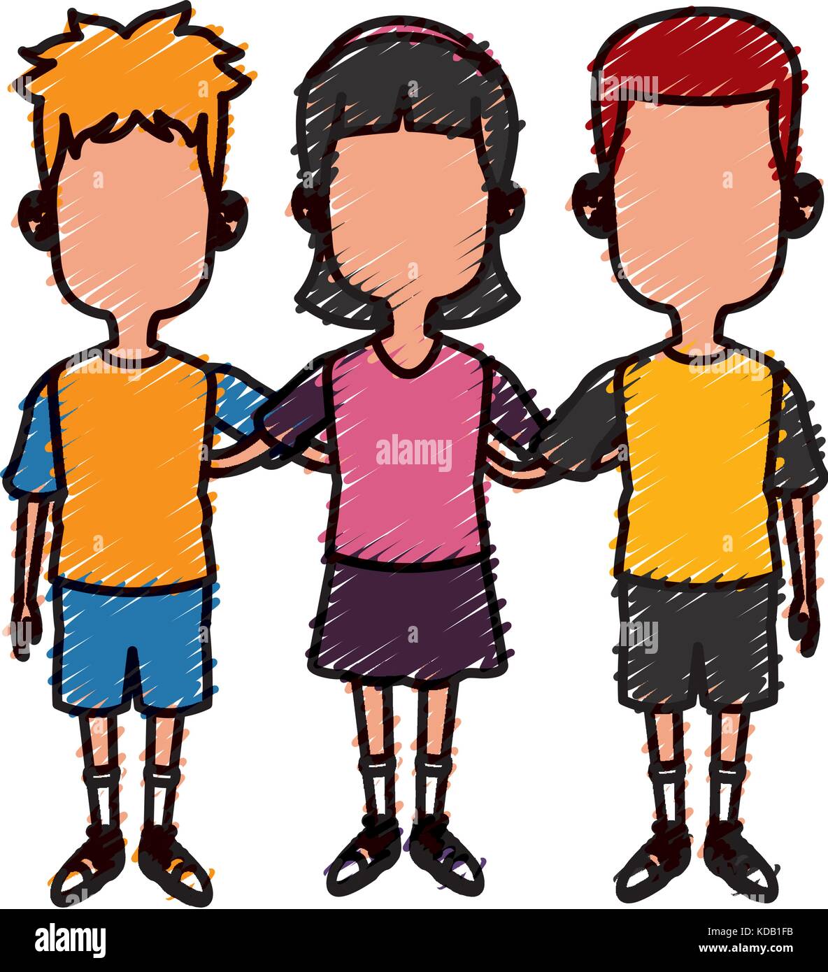 Cute kids friends cartoon Stock Vector Image & Art - Alamy