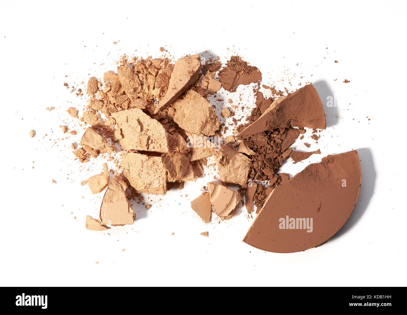 Make up crushed powder on white background Stock Photo - Alamy
