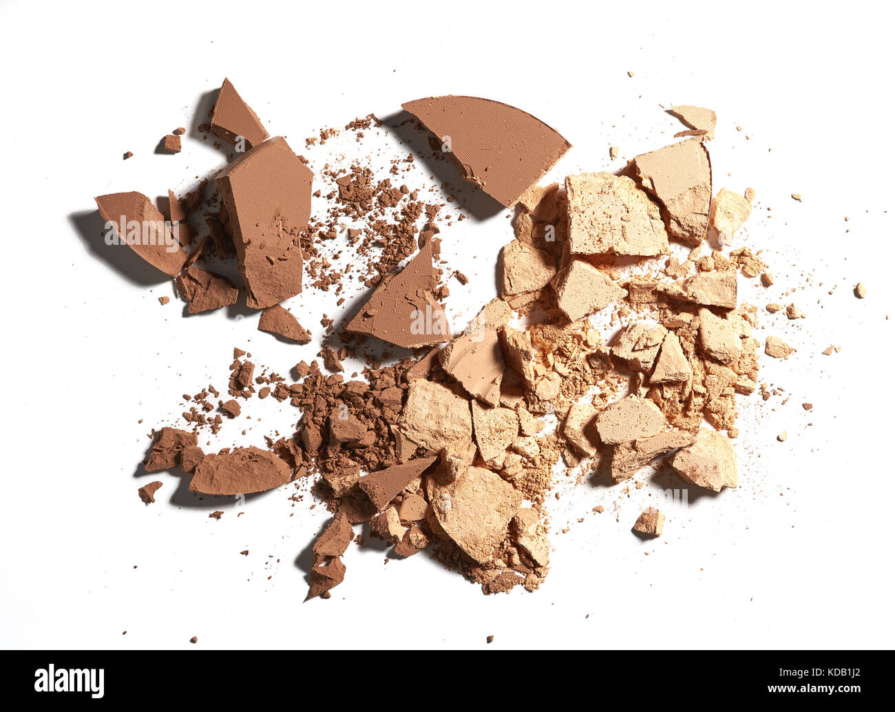 Make up crushed powder on white background Stock Photo - Alamy
