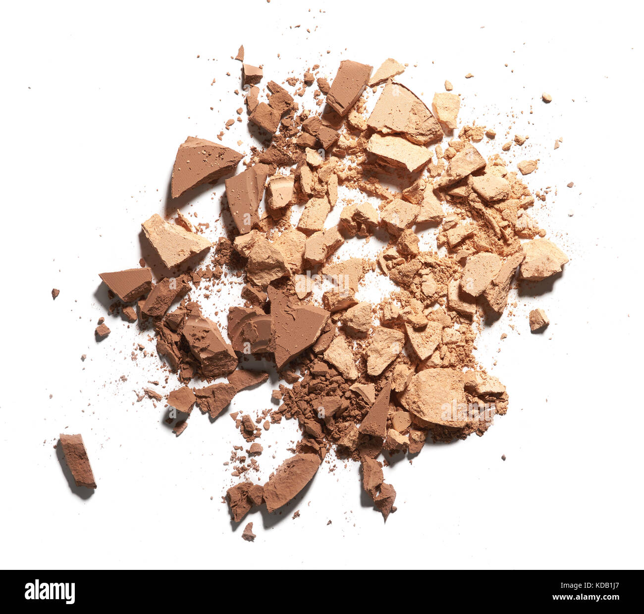 Make up crushed powder on white background Stock Photo - Alamy