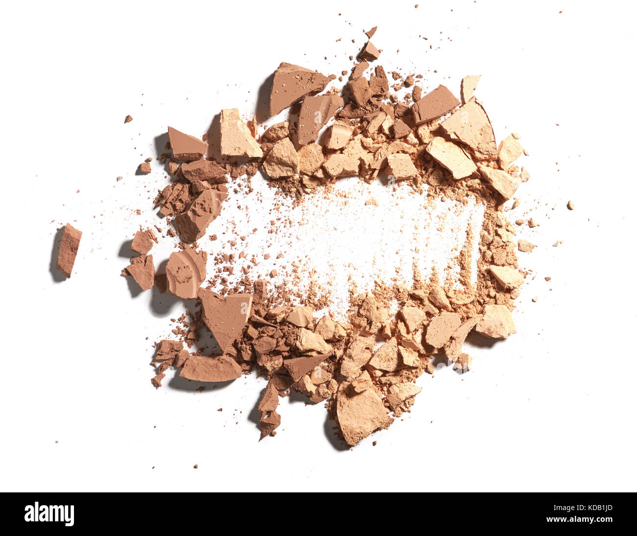 Make up crushed powder on white background Stock Photo - Alamy