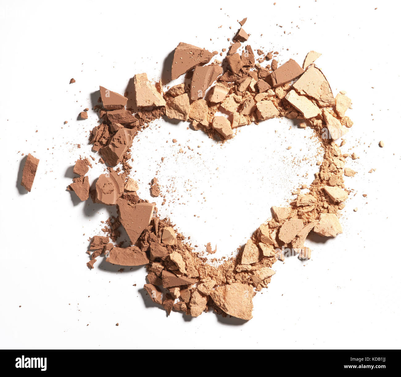Make up crushed powder on white background Stock Photo - Alamy