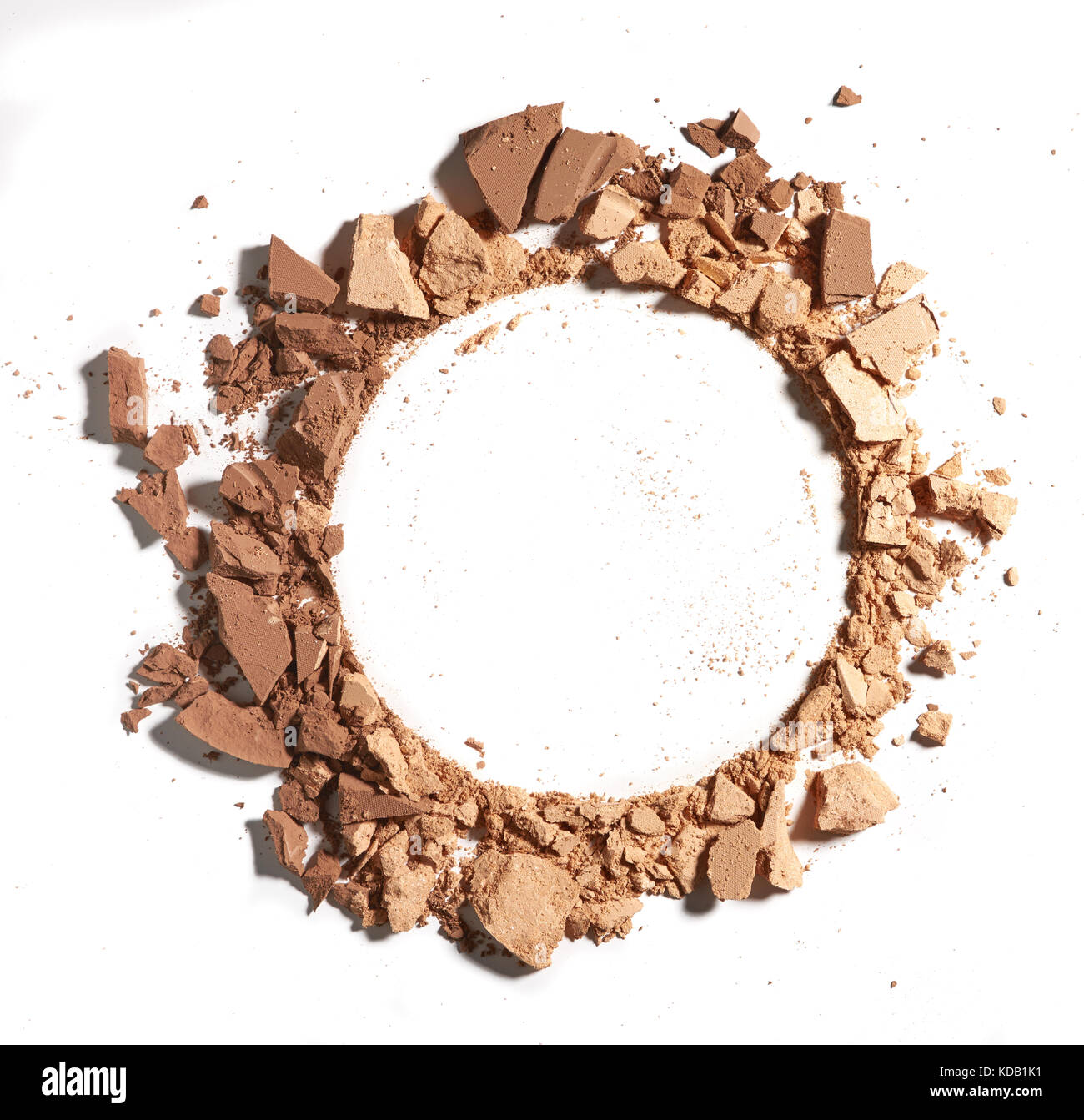 Make up crushed powder on white background Stock Photo - Alamy