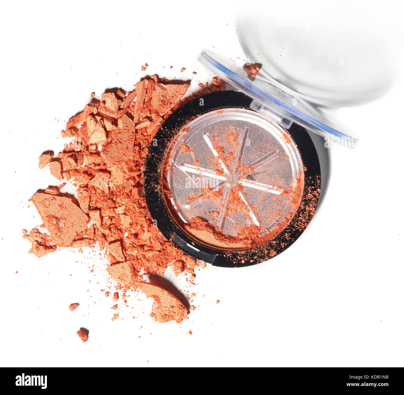 Make up crushed powder on white background Stock Photo - Alamy
