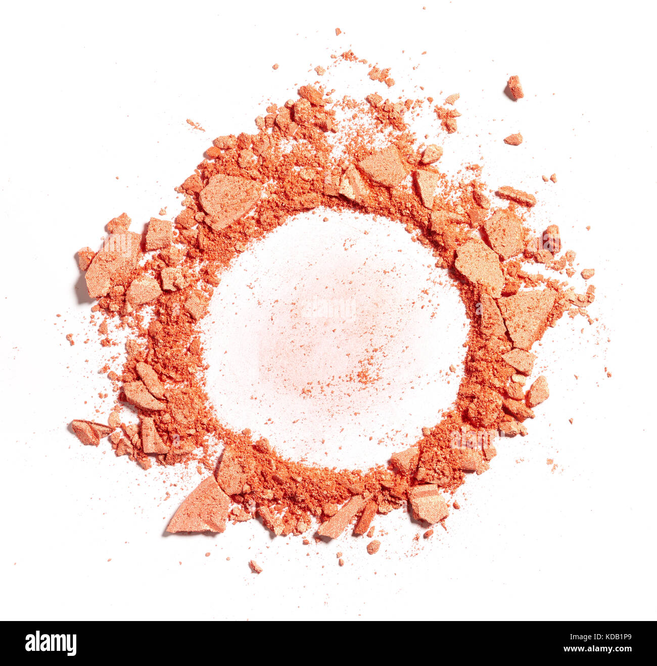 Make up crushed powder on white background Stock Photo - Alamy
