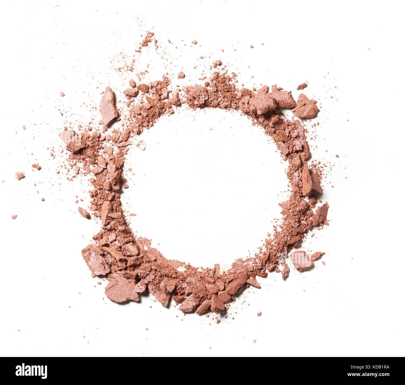 Make up crushed powder on white background Stock Photo - Alamy
