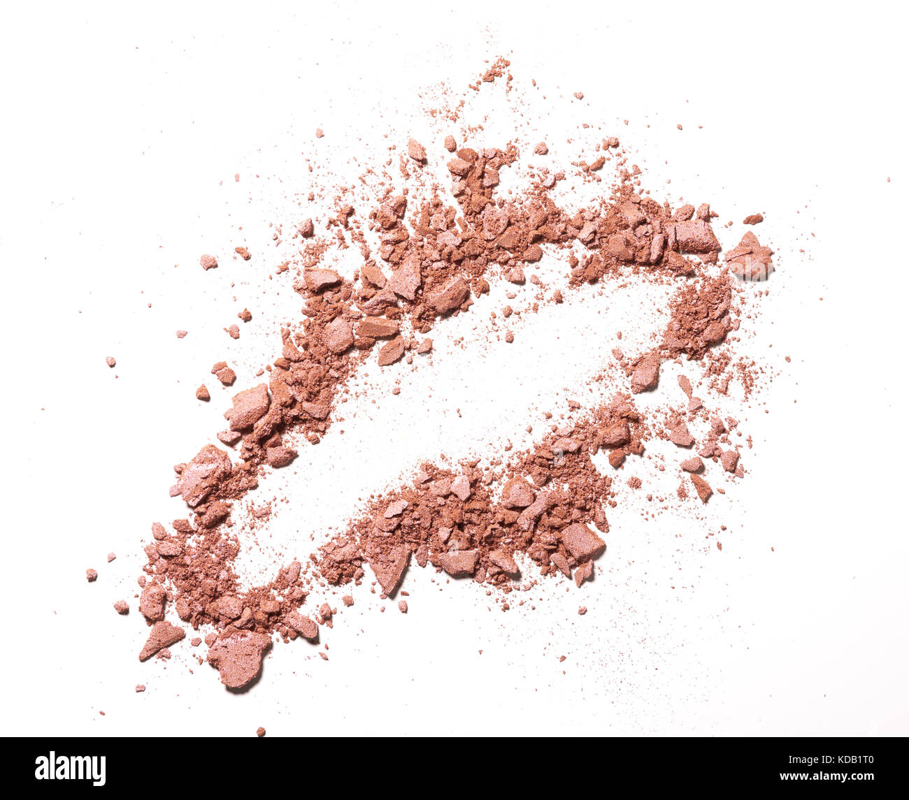 Make up crushed powder on white background Stock Photo - Alamy