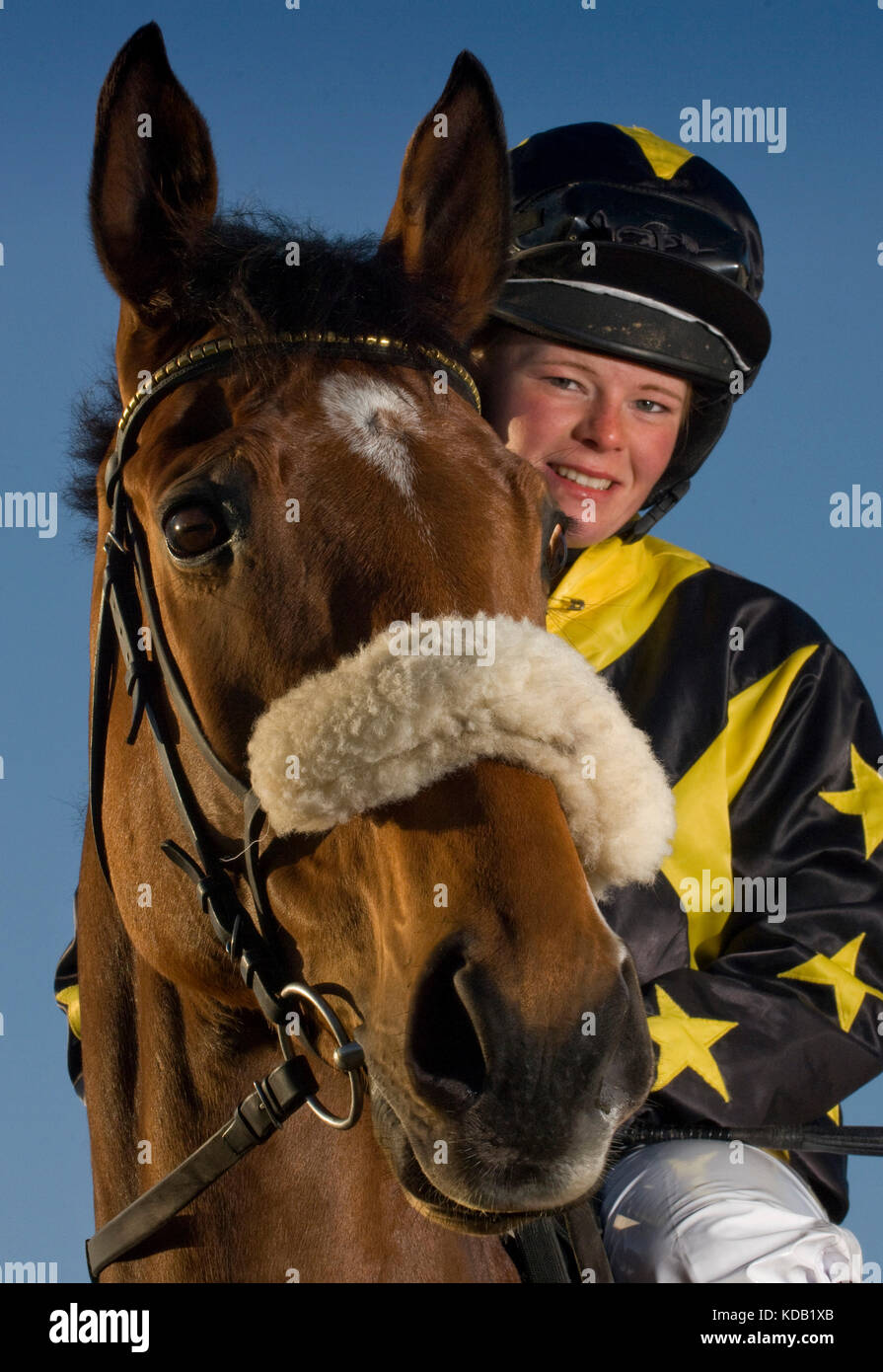 Jockey Jess Westwood with her horse 'Monkerty Tunkerty' Stock Photo - Alamy
