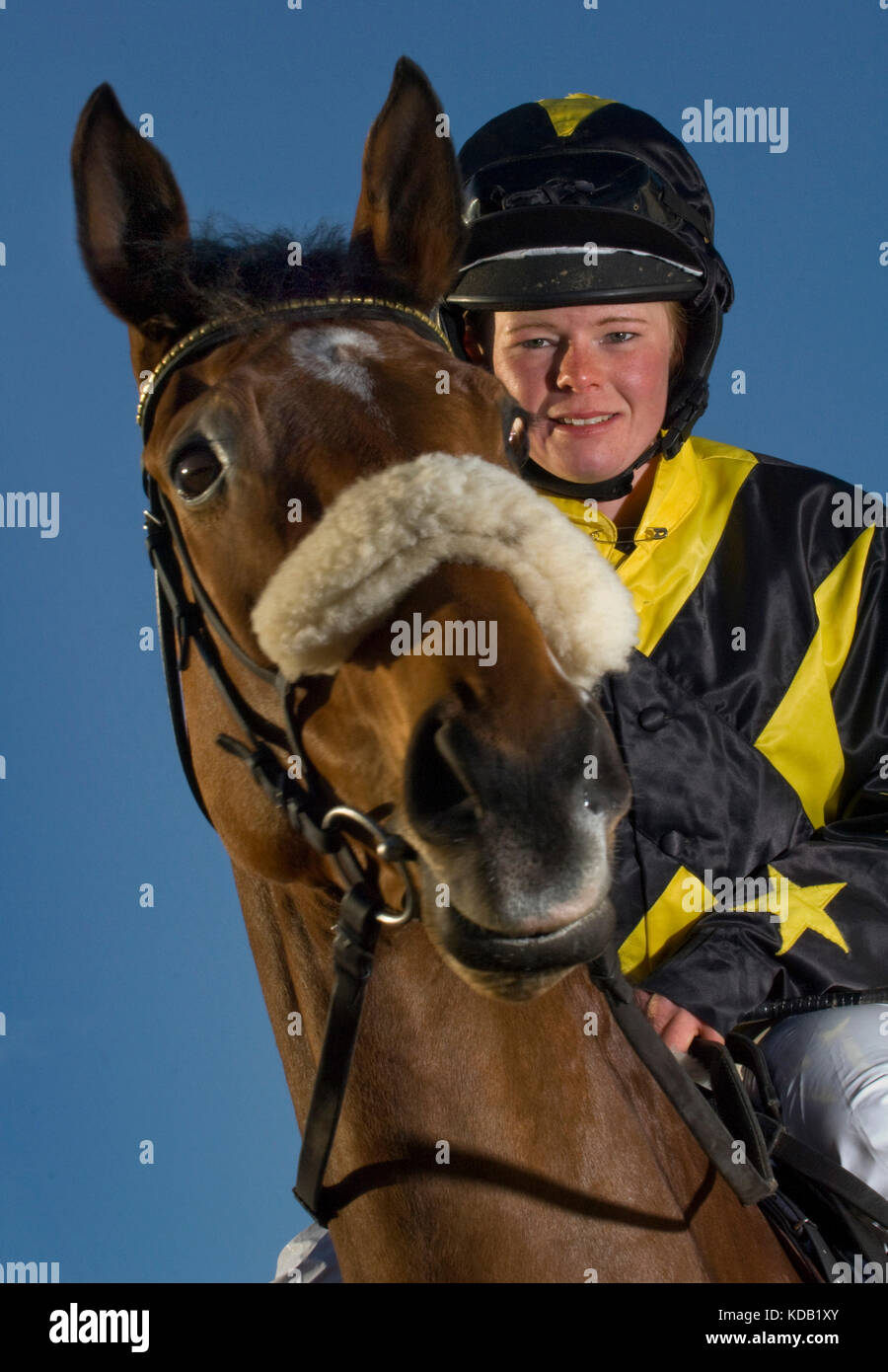 Jockey Jess Westwood with her horse 'Monkerty Tunkerty' Stock Photo - Alamy