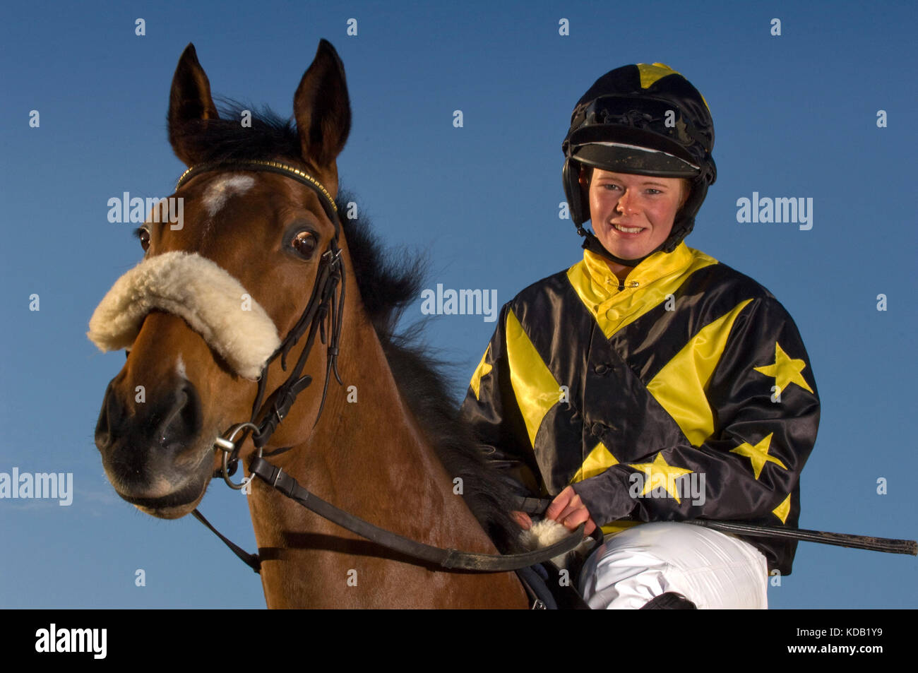 Jockey Jess Westwood with her horse 'Monkerty Tunkerty' Stock Photo - Alamy