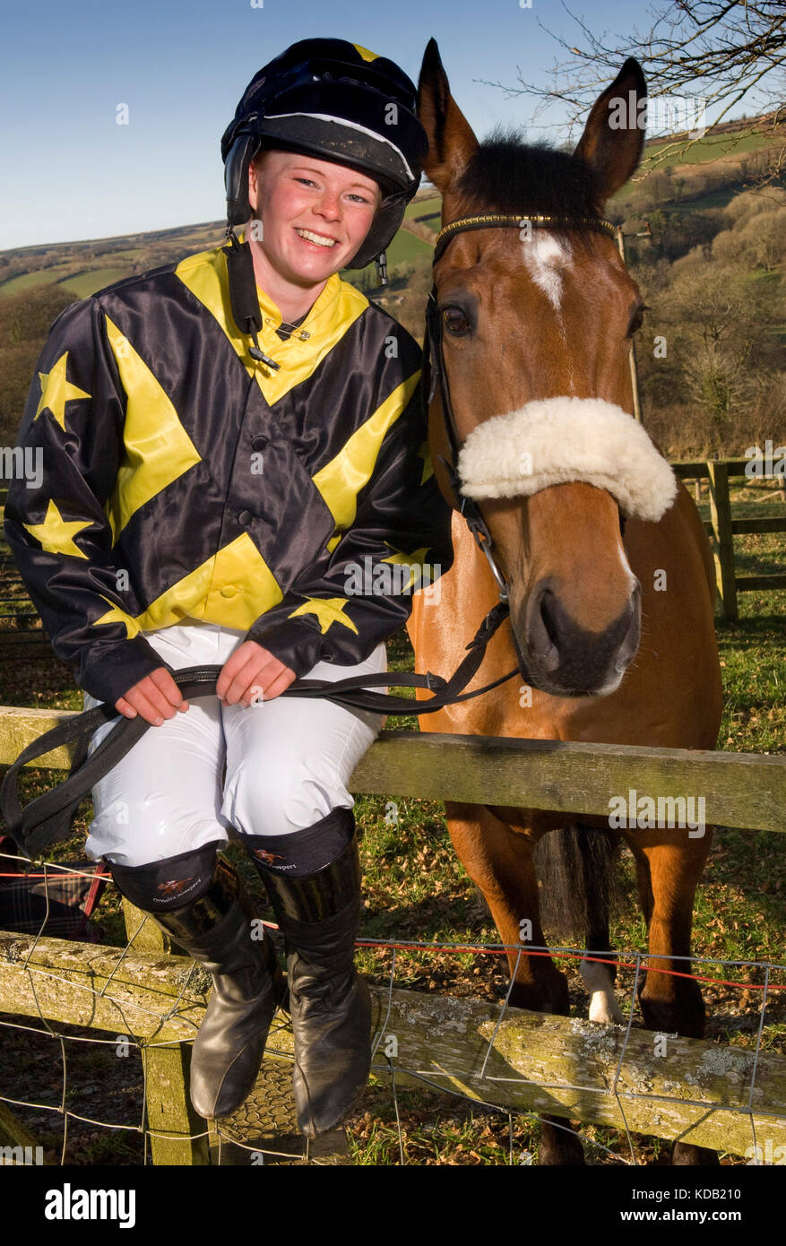 Jockey Jess Westwood with her horse 'Monkerty Tunkerty' Stock Photo - Alamy
