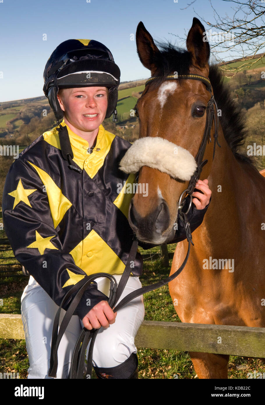 Jockey Jess Westwood with her horse 'Monkerty Tunkerty' Stock Photo - Alamy